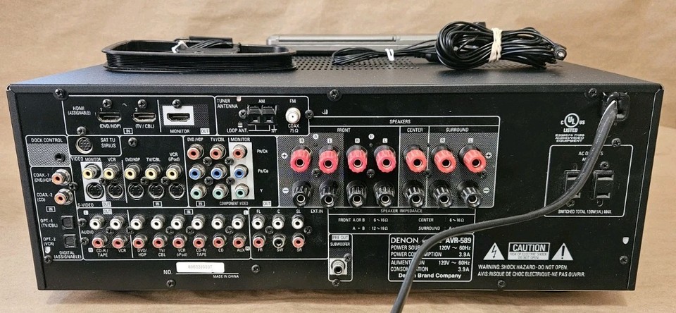 Denon AVR-589 - 5.1 Ch HDMI Home Theater Receiver W/ Remote + Setup Mic ...