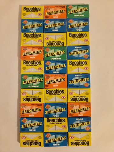 30 Vintage Beechies Peppermint Spearmint Pepsin Fruit Candy Coated Gum ...