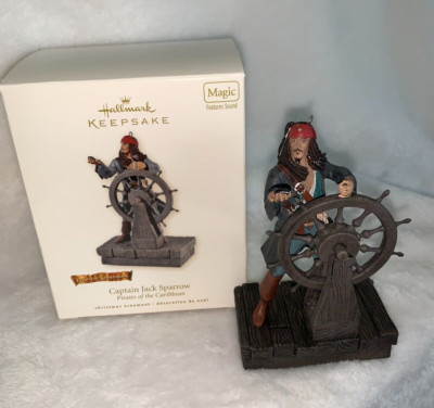 New 2008 Hallmark Pirates Of Caribbean Capt Jack Sparrow Magic Sound ...