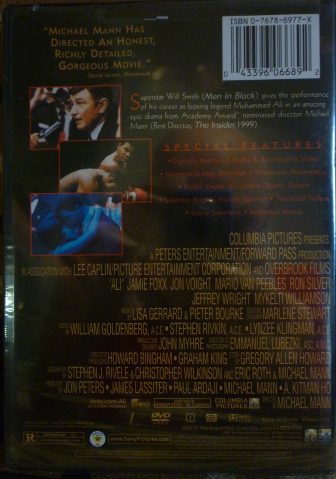 ALI DVD Will Smith, Jon Voight, Jamie Foxx, Muhammad Ali Boxing Story ...