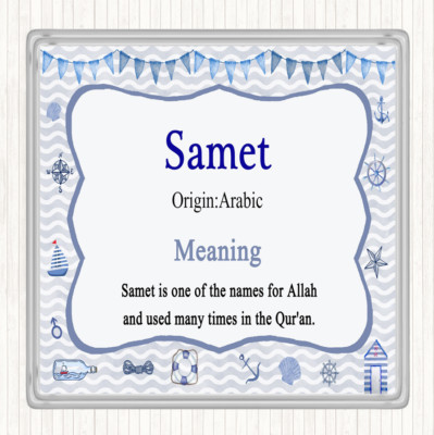 Samet Name Meaning Drinks Mat Coaster Nautical | eBay UK