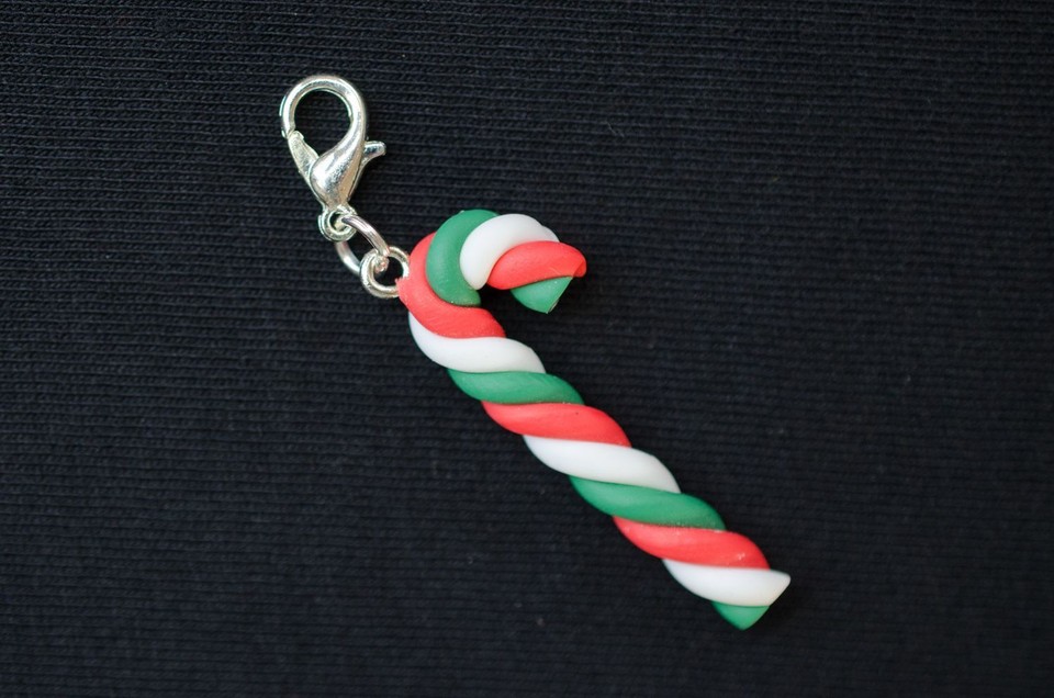 Candy Cane Charm Miniblings Christmas Lollipop Sweet White Red Green | eBay