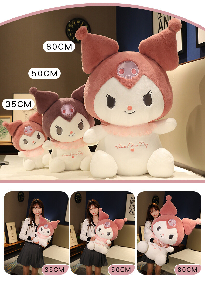 Cartoon Cute Kuromi Huge Plush Doll Plushie Bed Sofa Cushion Pillow ...