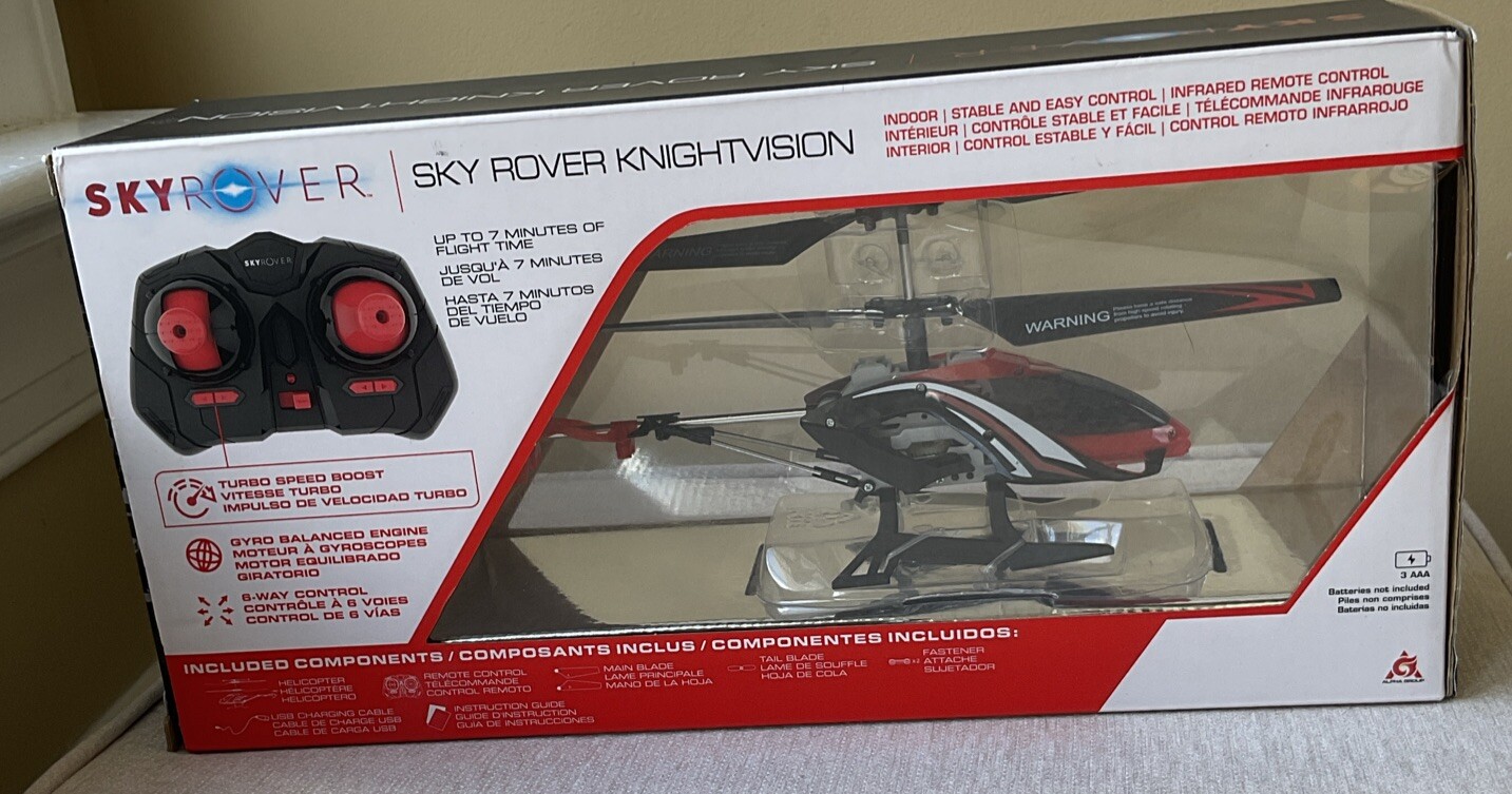 Sky Rover KnightVision Remote Control Indoor Helicopter with LED Lights ...