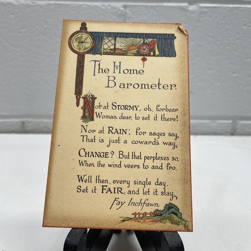 ORIGINAL VINTAGE Paper Postcard Fay Inchfawn Poem Barometer Valentine ...