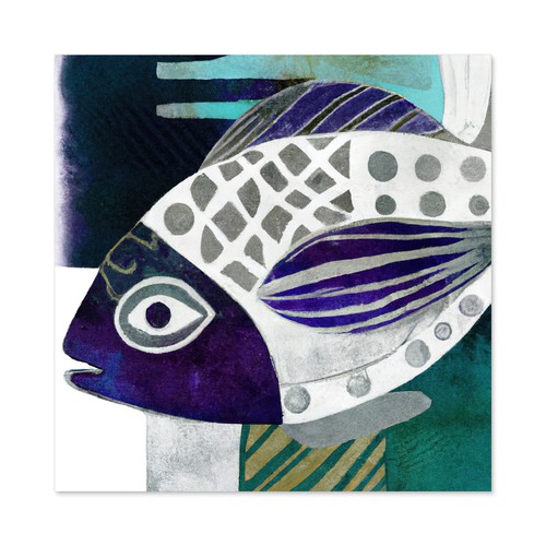 Swimming Fish Silver Fishing Angler River Wall Art Canvas Print Picture ...