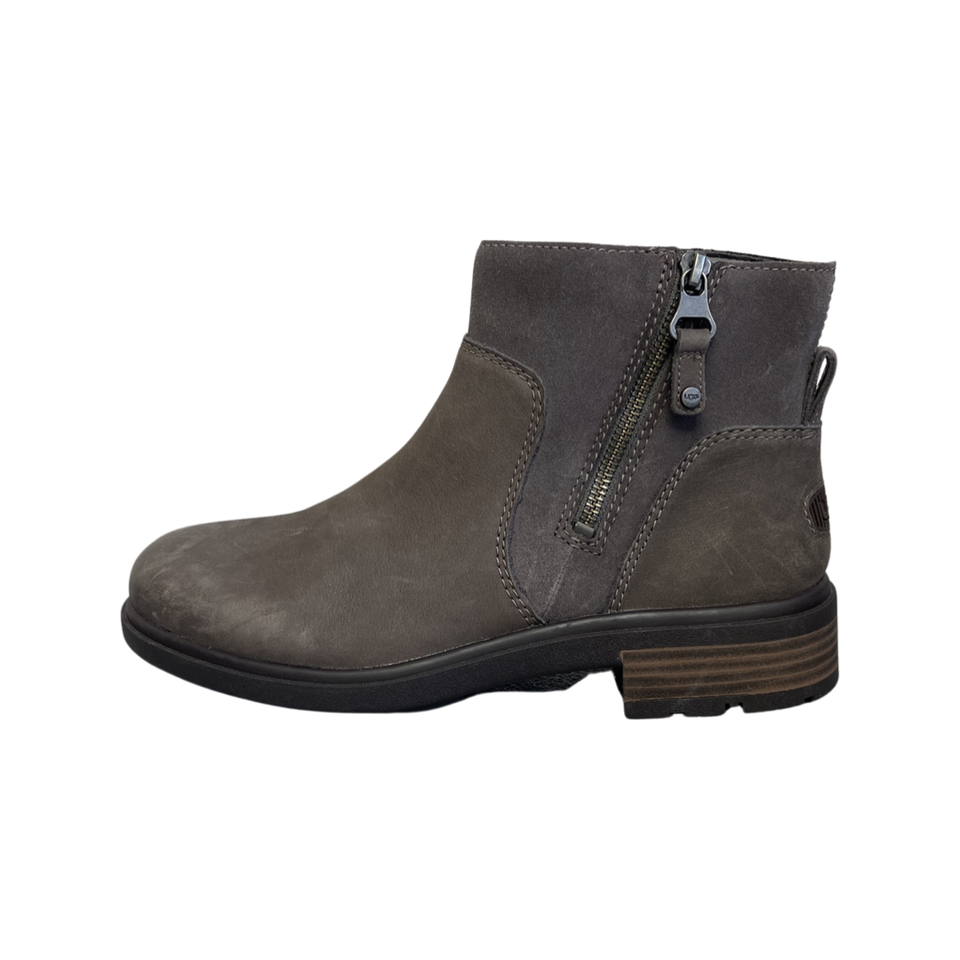 UGG Women's Harrison Black Brown Grey Waterproof Zip Leather Boots ...