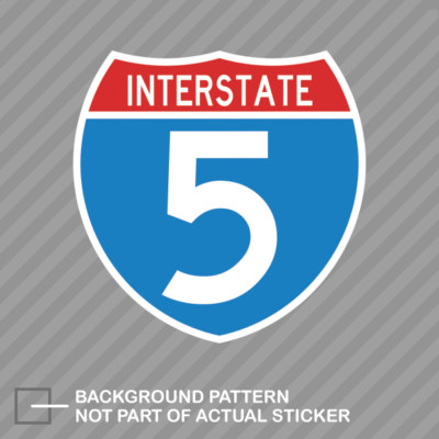 Interstate 5 Highway Sign Sticker Die Cut Decal los angeles hollywood ...