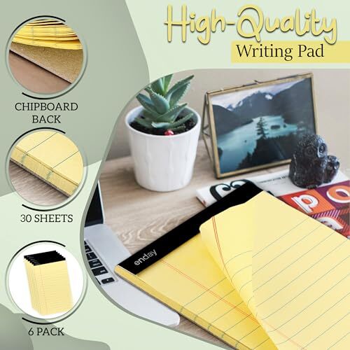 Small Note Pads 5x8 Legal Pads, Legal Ruled Writing Pad with Perforated ...
