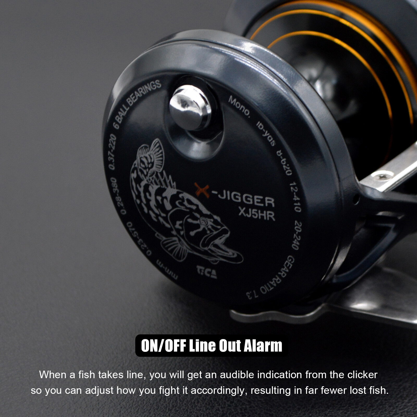 TICA X-Jigger Offshore Trolling Fishing Reel 22LB Lever Drag 42 IN Line ...