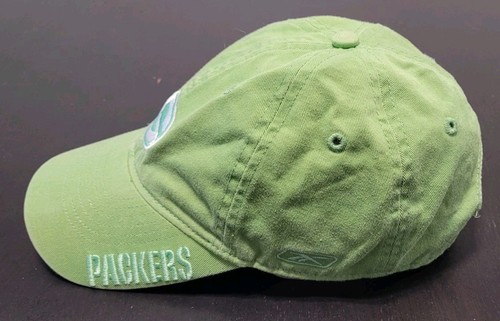 Green Bay Packers Hat Reebok ALL GREEN NFL Football Adjustable Strap ...