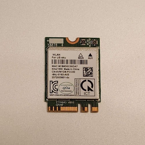 Qualcomm Atheros Killer 1535 QCNFA364A M.2 WLAN Bluetooth 4.1 Dell Wi ...