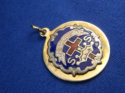 1/20th 12K GF Methodist Cross Red White Blue Enamel Methodist Charm ...