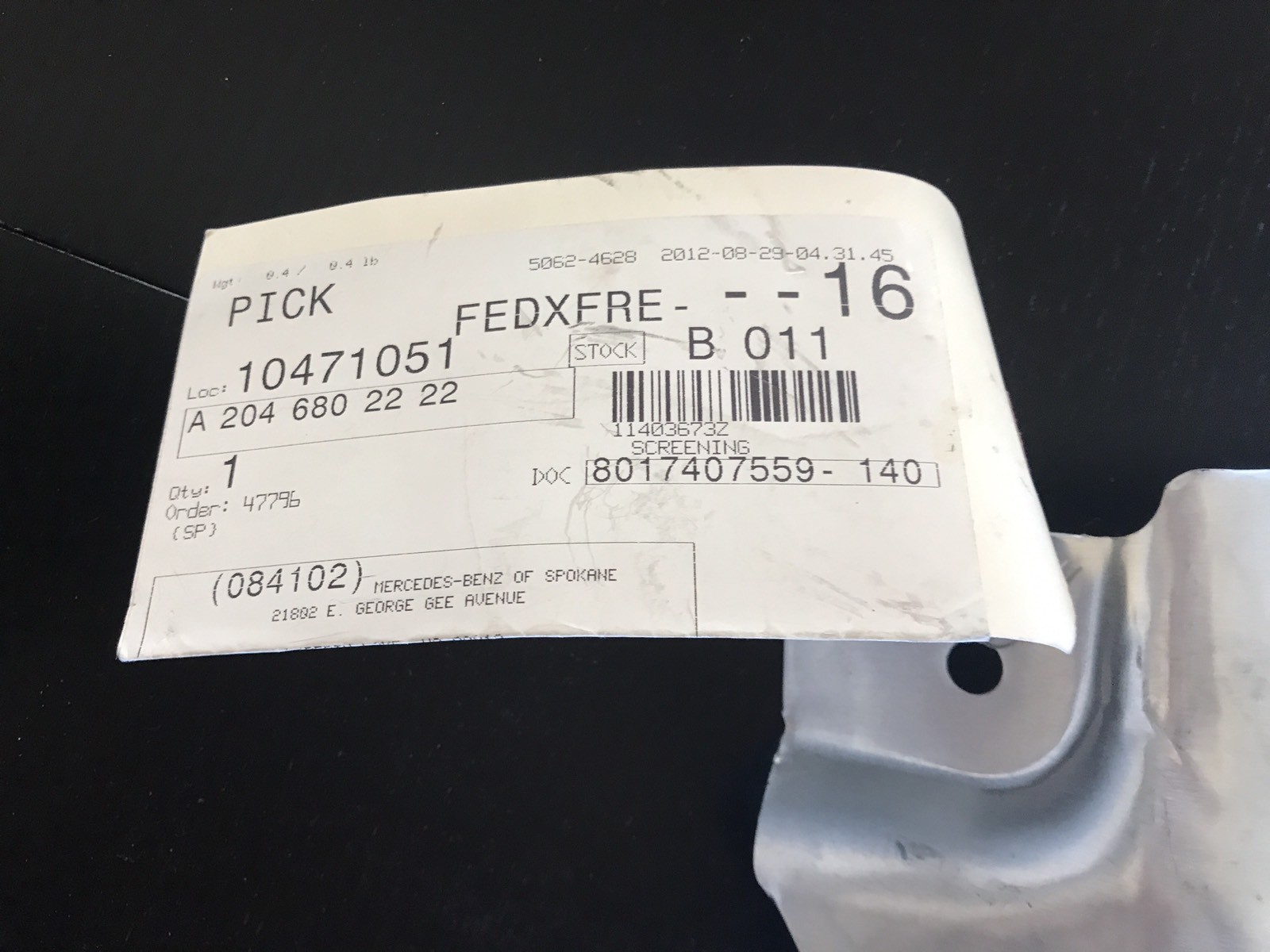 Brand NEW Factory GENUINE Mercedes-Benz W204 Exhaust Head Shield C300 ...