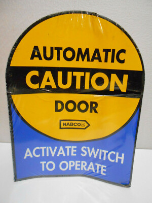Lot of 4 New 6X8 Double Sided Caution Automatic Door Sticker Vinyl ...