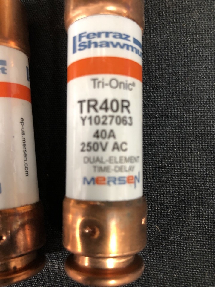 3-40A 250V FerrazShawmut TR40R Tri-Onic RK5 Fuse DualElement Time Delay ...