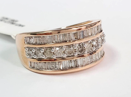 Rose Gold 1 CT Diamond Anniversary Band Ring Gift Ladies Women Bagu ...