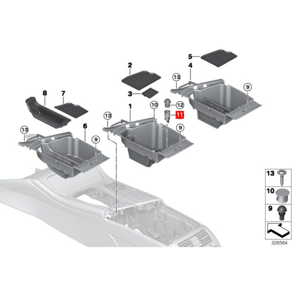 Rear Trunk Power Outlet Plug Socket w/Cover for BMW 2004-2010 E63 E64 ...