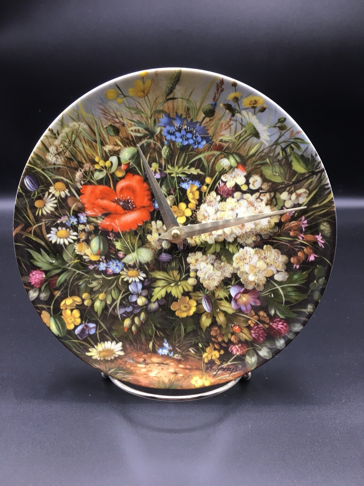 Gorgeous Orange And Frilly Floral 7 3/4 Inch Clock !! | eBay