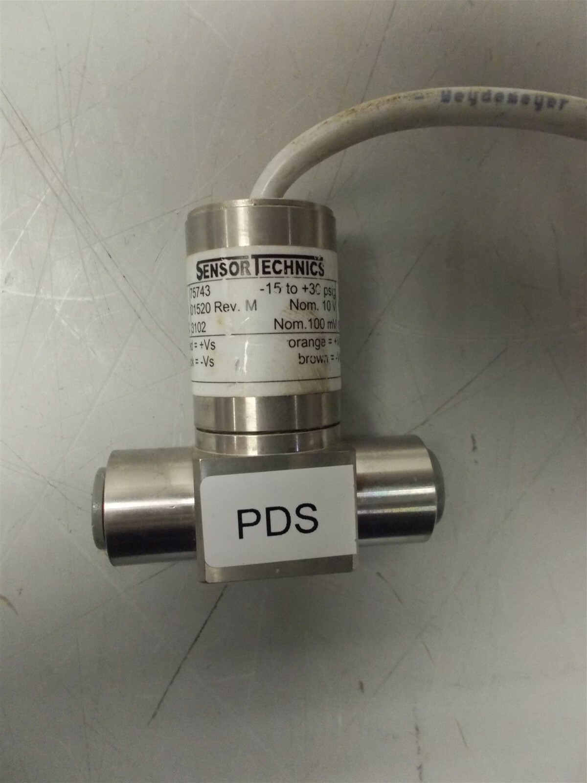 Sensor Technics 75743 Pressure Transducer -15 to +30 psig 01520 Rev M ...