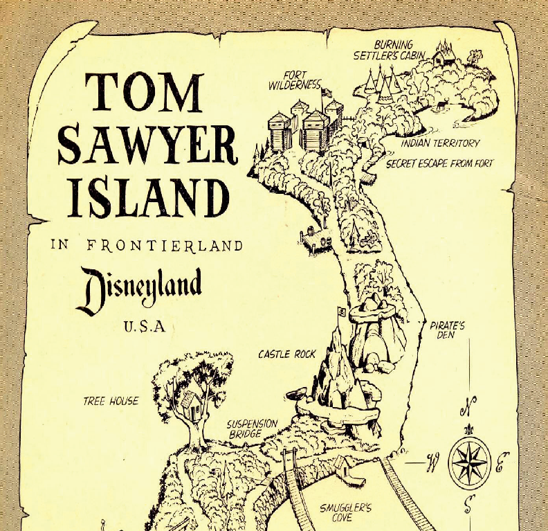 Tom Sawyer Island Frontierland Disneyland Park Map Castle Rock Injun ...