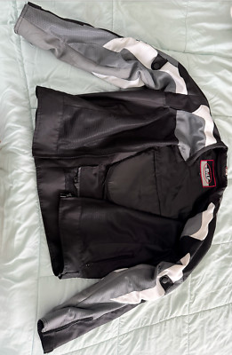 🔥 BILT Size L-T Black with Gray and White Mesh Motorcycle Jacket ...