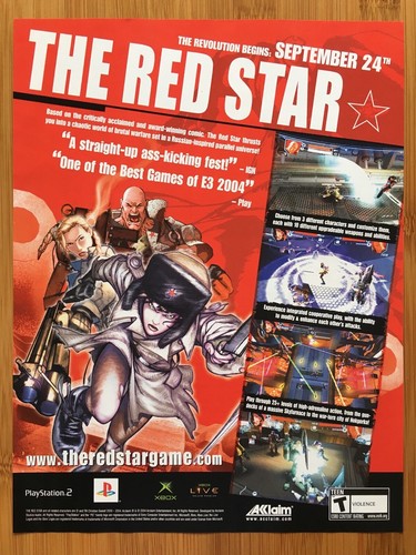 The Red Star PS2 Playstation 2 2004 Vintage Game Poster Ad Comic Art ...
