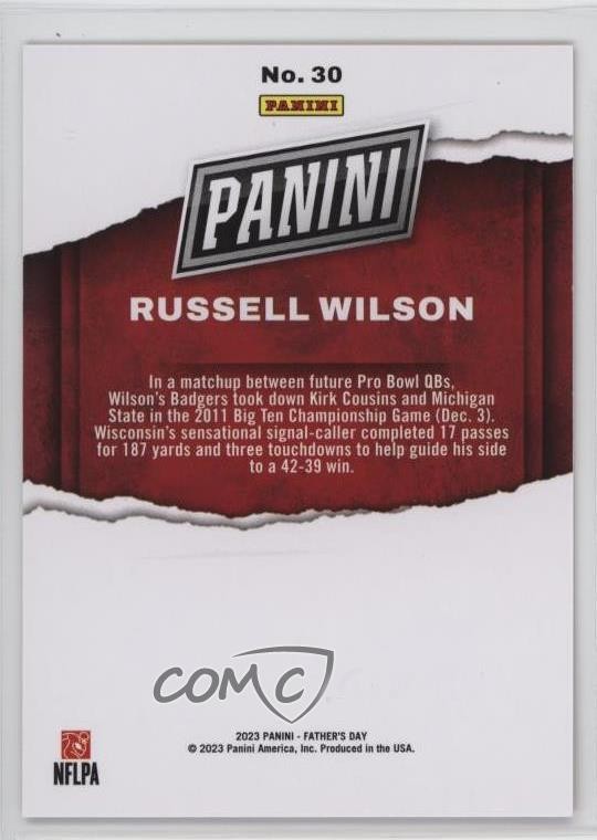 2023 Panini Father's Day Red 95/99 Russell Wilson #30 7m3 | eBay