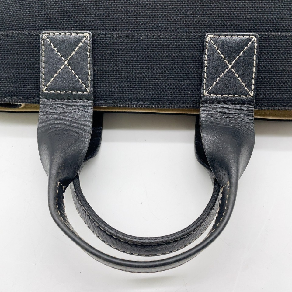 Auth BURBERRY Nova Check Green Black Nylon Leather Tote Bag Set2 ...