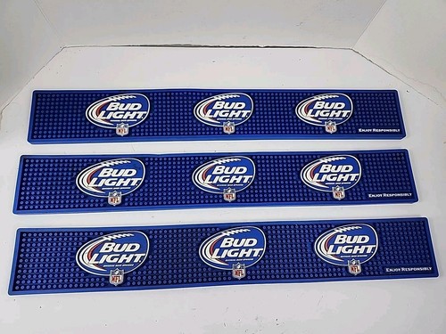 Lot of 3 Bud Light NFL Football Beer Rubber Bar Spill Mats for Keg Tap ...