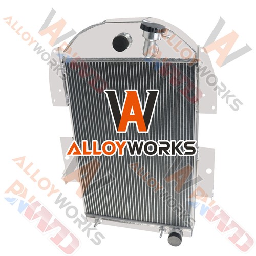 4 Row Aluminum Radiator fit 1934-1936 1935 Chevy Pickup Conversion V8 ...