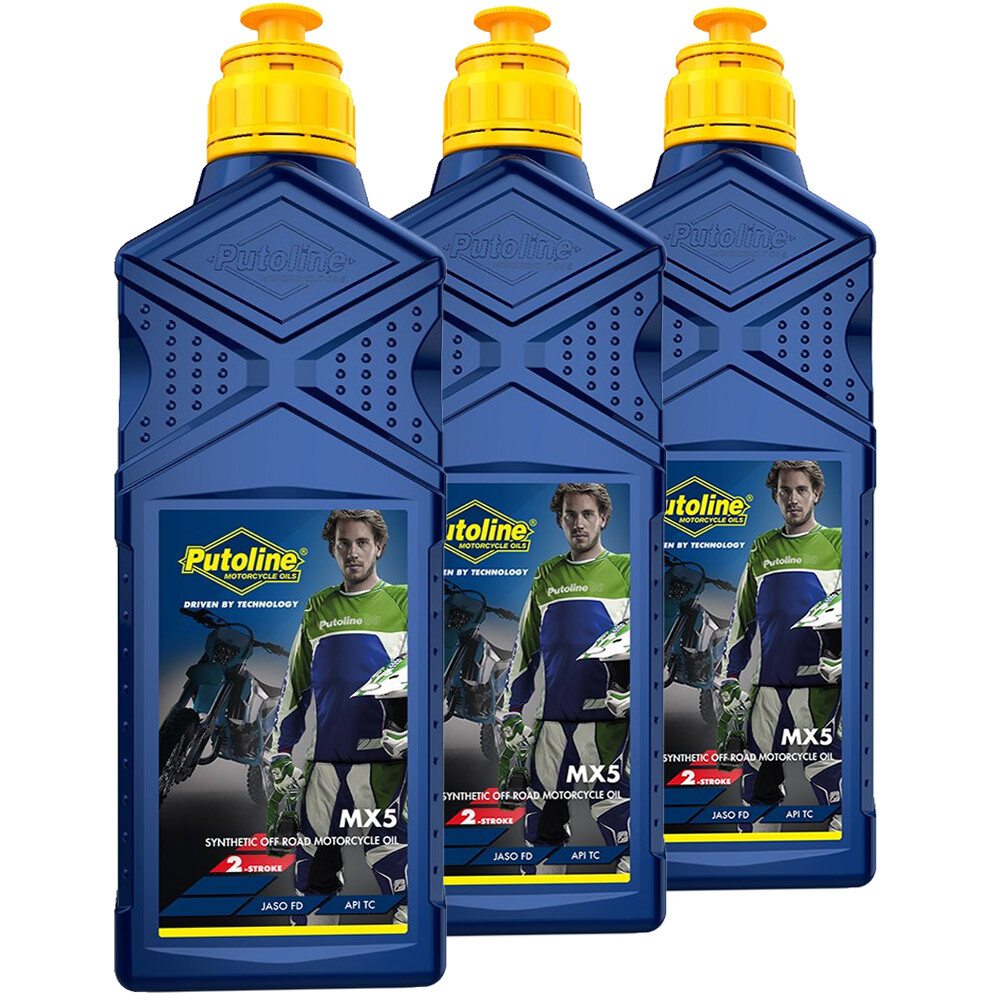 Motorcycle Motocross 2 Stroke Oil Putoline MX5 Off Road Synthetic 3 x 1 ...