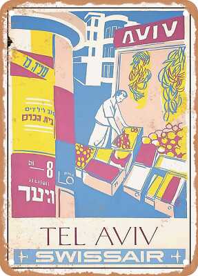 METAL SIGN - 1951 Tel Aviv Swissair 2 Vintage Ad | eBay