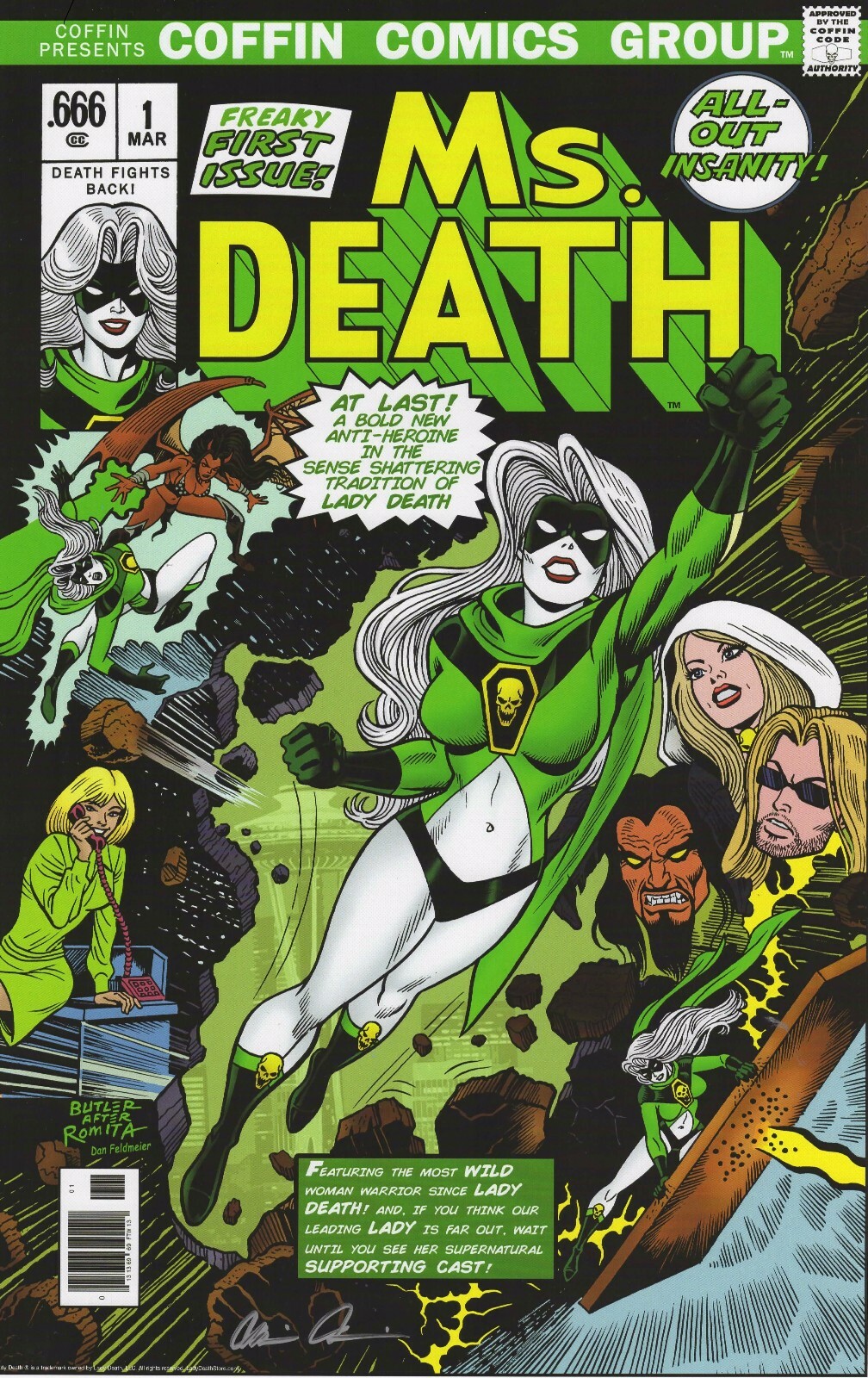 LADY DEATH MS DEATH ECCC ART PRINT CAPTAIN MARVEL HOMAGE - SIGNED ...