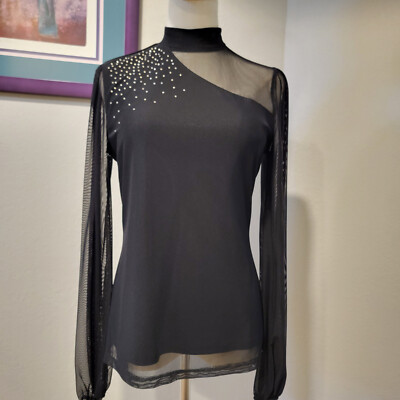 Thalia Sodi, Black Party Top with Gold. SZ - S, So Cute, Excellent ...