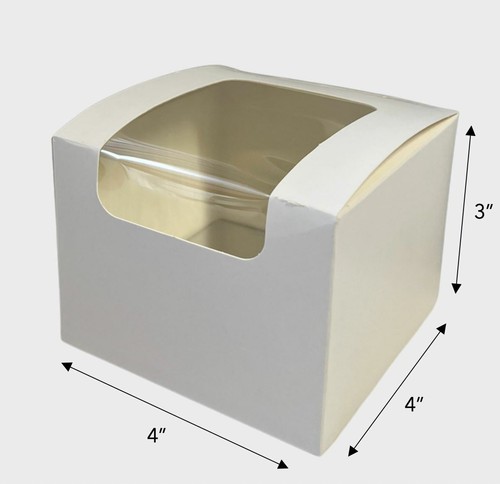 Window Face Cake Boxes 4" x 4" x 3" 10Pk Display Cake Boxes AU STOCK | eBay