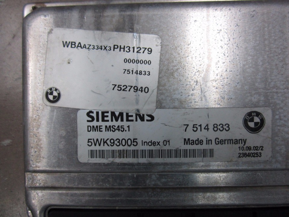 2001-06 BMW 325i 325 ci OEM ENGINE CONTROL MODULE UNIT ECM ECU 7 514 ...