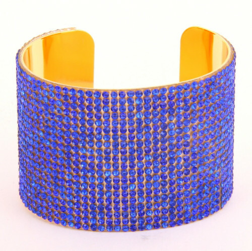 Crystal Rhinestone Evening Cuff Bracelet Bling Chic Metal Open Cage ...