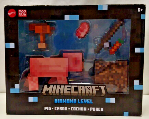 Minecraft Diamond Level Pig Action Figure Set New/Damaged Box | eBay