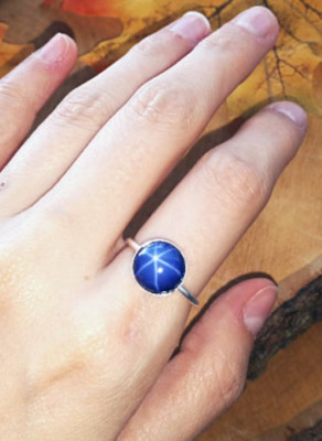 Blue Star Sapphire Ring 925Silver Handmade Ring For Men & Women Sapphire Jewelry | eBay