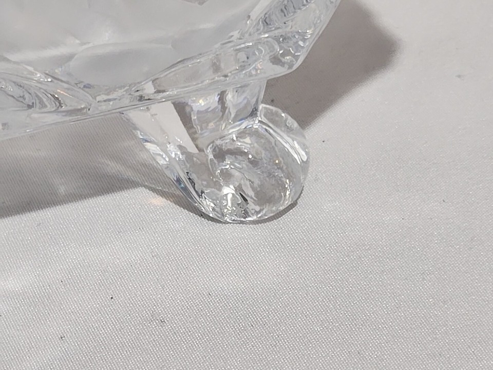 Vintage Higbee Thistle Square Lead Crystal Candy Dish Footed With Lid ...