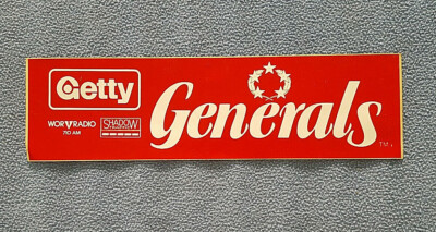 USFL New Jersey Generals Vintage Defunct 1980's Getty Football Bumper ...