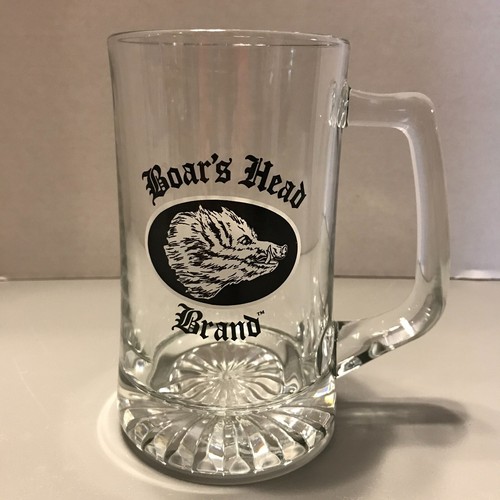 Boar's Head Brand Heavy Glass beer mug | eBay