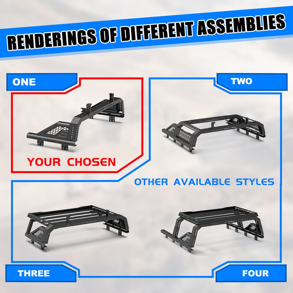 Sport Bar Truck Bed Chase Rack Roll Bar For 1994-2024 Dodge Ram 1500 ...