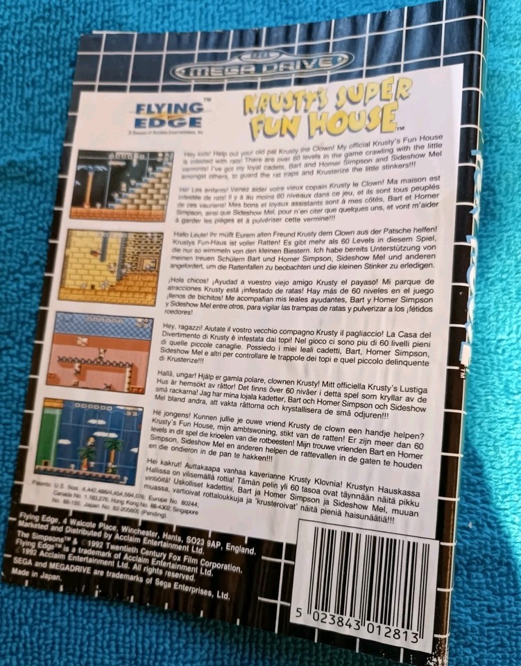 Krustys Super Fun House - Sega Mega Drive with Manual. complete please ...