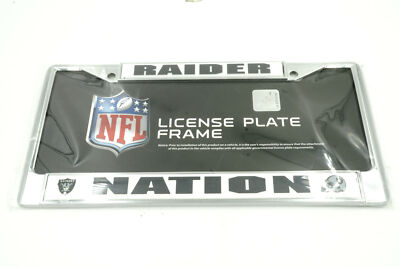 OAKLAND RAIDER NATION NFL Officially Licensed Chrome Auto License Plate ...