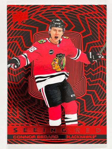 2023-24 UD Extended Series Connor Bedard Seeing Red Rookie Card | eBay