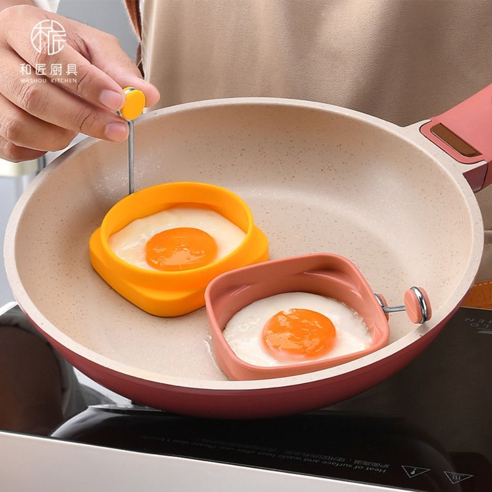 Silicone Egg Mold Non Stick Cooking Ring Square/Round With Handles ...
