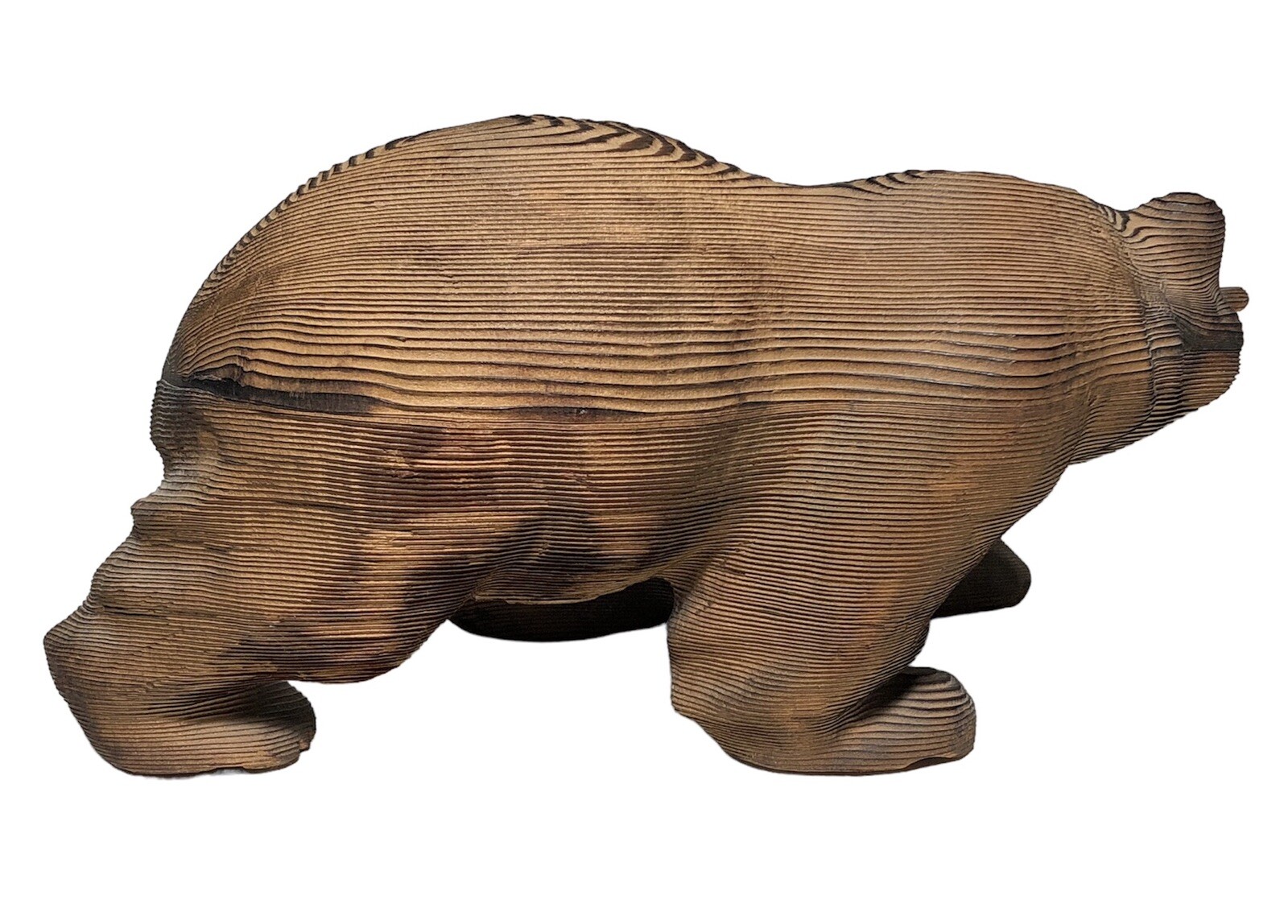 Large Witco Style Kadian Crafts Hand Carved Cedar Pyrography Bear ...