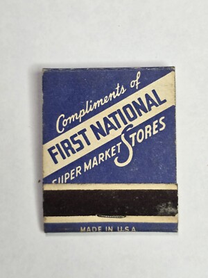 1940s-50s Compliments Of First National Supermarket Stores Matchbook ...